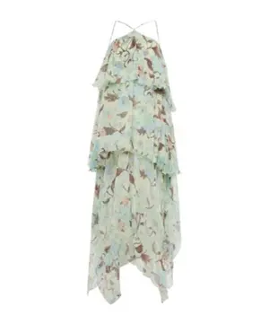 Stella McCartney Tiered Printed Silk Maxi Dress