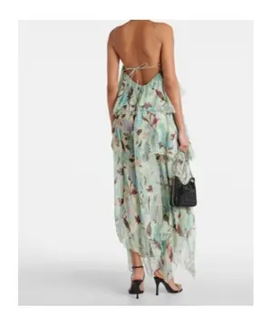 Stella McCartney Tiered Printed Silk Maxi Dress