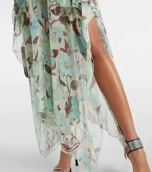 Stella McCartney Tiered Printed Silk Maxi Dress