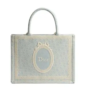 Dior Medium Book Tote With Strap - Gray