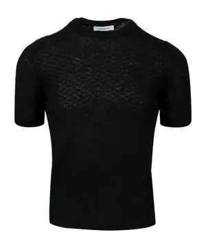 GRAN SASSO Short-sleeve Knitted T-shirt - Black