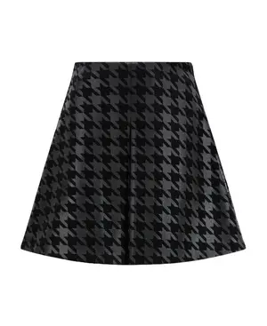 Moncler Frgmt Houndstooth Wool Mini Skirt - Black