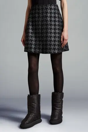 Moncler Frgmt Houndstooth Wool Mini Skirt