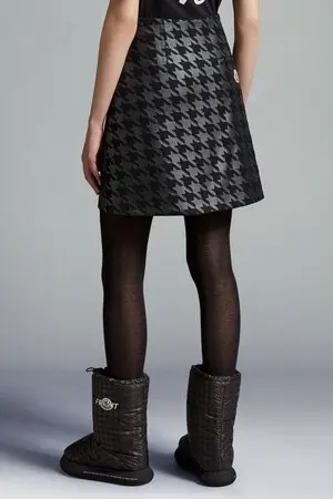 Moncler Frgmt Houndstooth Wool Mini Skirt