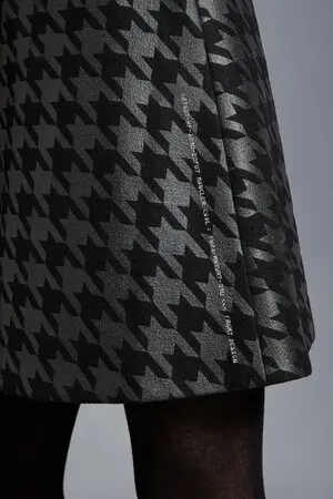 Moncler Frgmt Houndstooth Wool Mini Skirt
