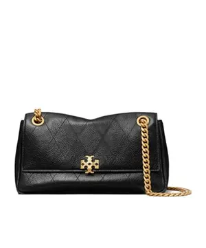 Tory Burch Charlie Small Quilted Shoulder Bag - Black
