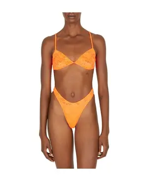 Balenciaga Floral Lace Detailed Bra - Brown