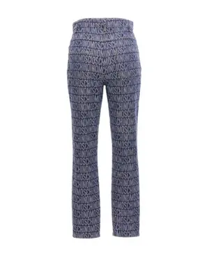 Moschino Logo-jacquard High-rise Slim-cut Jeans