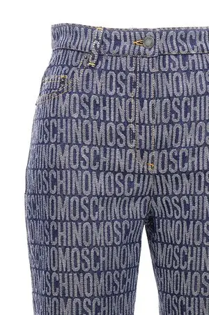 Moschino Logo-jacquard High-rise Slim-cut Jeans