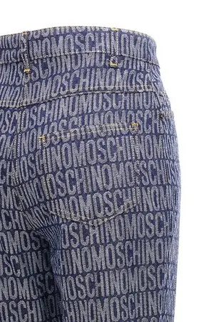 Moschino Logo-jacquard High-rise Slim-cut Jeans
