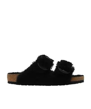 BIRKENSTOCK Logo Slippers - Black
