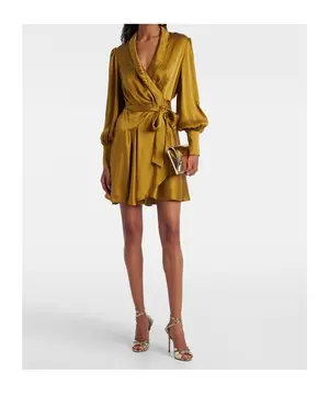 Zimmermann Silk Satin Wrap Dress