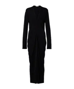 THE ROW Cassin Draped Maxi Dress - Black