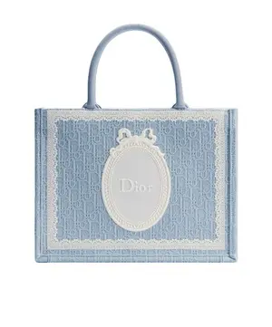 Dior Medium Book Tote With Strap - Blue