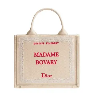 Dior Small Book Tote With Strap - Beige And Red