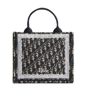 Dior Small Book Tote With Strap - Blue