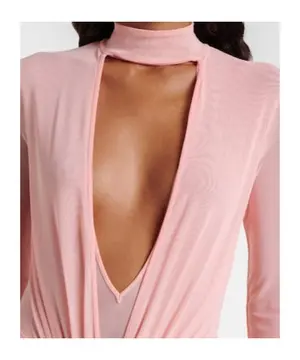 David Koma Draped Floral-applique Mesh Gown