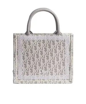 Dior Small Book Tote With Strap - Gray