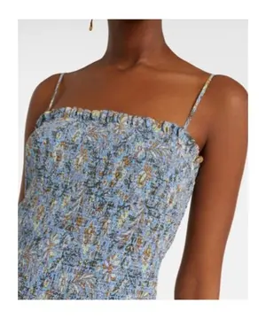 Veronica Beard Floral Cotton And Silk Maxi Dress - Gray