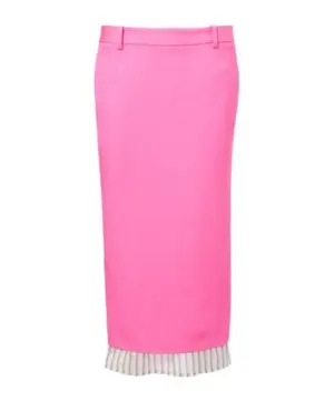 Attico Virgin Wool Pencil Skirt - Pink