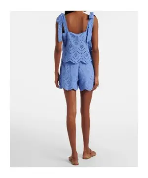 Poupette St Barth Broderie Anglaise Cotton Shorts