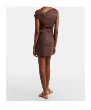 SIR. One-shoulder Linen Minidress