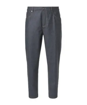 Brunello Cucinelli Virgin Wool Straight Pants - Black