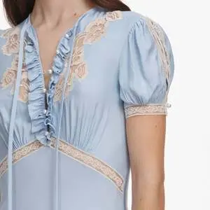 SELF-PORTRAIT Lace-trimmed Midi Dress