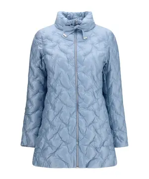 Herno Midi Quilted High-neck Jacket - Blue