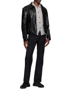 Our Legacy Top Dyed Leather Mini Jacket