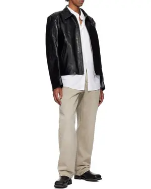 Our Legacy Top Dyed Leather Mini Jacket