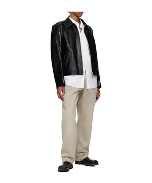 Our Legacy Dyed Leather Zip-up Jacket - Black