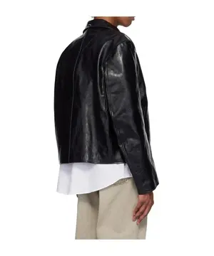 Our Legacy Dyed Leather Zip-up Jacket - Black