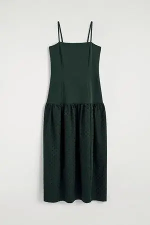 Cos Sculpted Dropped-waist Midi Dress With Polka Dots