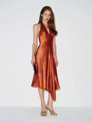 REFORMATION Benedita Silk Dress - Red