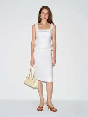 REFORMATION Nanette Linen Top - Ivory