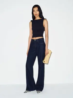 REFORMATION Georgianna Knit Top - Black
