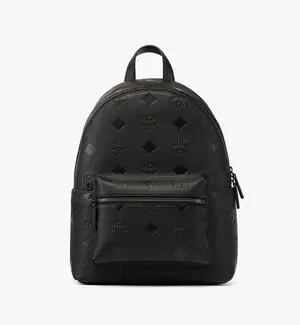 Mcm Stark Maxi Monogram Leather Backpack - Black