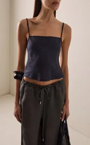 LESET Daniel Open-back Square-neck Tank Top