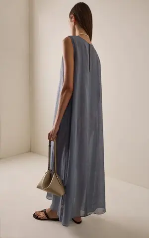 LESET Sleeveless Chiffon Maxi Dress