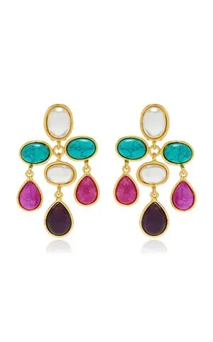 Sylvia Toledano Valse 22k Gold-plated Brass -stone Earrings