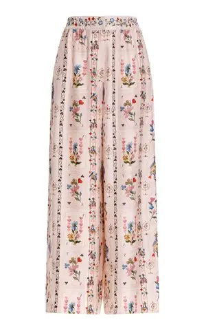 Agua Bendita Tota Hechizo Silk Straight Leg Pants - Multi