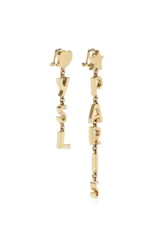 Saint Laurent Paris Pendant Metal Earrings