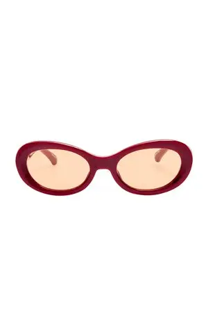 Dries Van Noten Oval Frame Sunglasses - Red