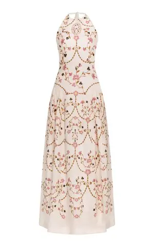 Agua Bendita Balsa Hechizo Linen Maxi Dress
