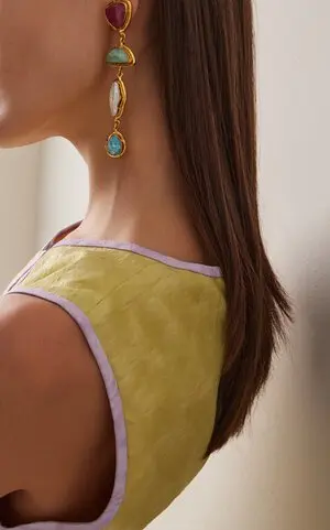 Sylvia Toledano Cascade 22k Gold-plated Brass -stone Earrings
