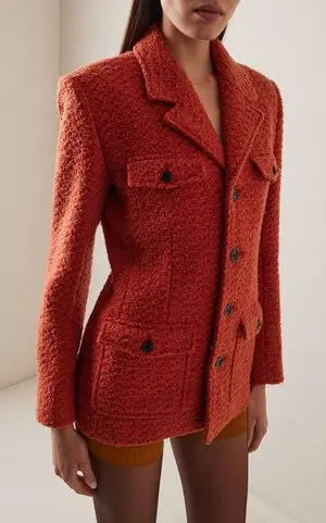Saint Laurent Pocketed Tweed Jacket
