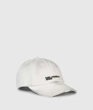 KL JEANS Jeans Washed Logo Baseball Cap - Egret