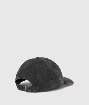 Karl Lagerfeld Washed Canvas Baseball Cap - Black