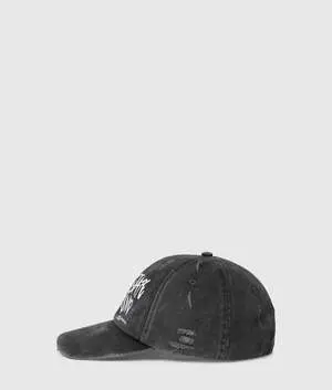 Karl Lagerfeld Washed Canvas Baseball Cap - Black